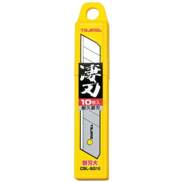 タジマ TAJIMA電設工具シリーズ替刃大 凄刃銀10枚入(L型) CBL-SG10■特長・切れ味長持ち耐久刃・L型カッター用替刃です■仕様・刃厚：0.5mm・10枚入り・適合商品：L型カッター各種■材質・材質：SK120（旧SK2）