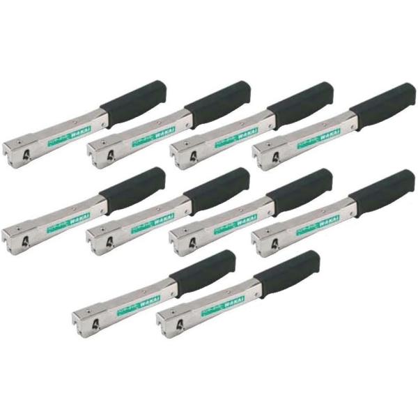 若井産業製ハンマータッカー　E07入数10本ラピットのステープルを使用可能な商品等多数御座いますので、コストダウンにお役立て下さい。ラピット　ロブステープル適合表 ラピット　ロブステープル　19/7 適合品 ワカイ　ハンマータッカ用ステープ...