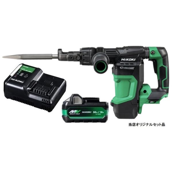 電池・充電器はその他機種のセット商品をバラシた商品です。説明書・外箱は付属しません。HiKOKI ハイコーキ(旧日立工機)マルチボルト(36V)コードレスハンマ 六角軸タイプH3641DB(XPZ) バッテリBSL36A18X+充電器UC1...