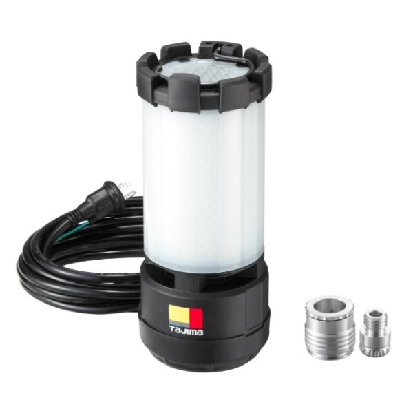タジマ TAJIMAワークライト KJR 10000lm 全方位照射 AC電源KJRZ10A-AC■特長・明るさ：10000lm（定格消費電力90W）・電源：AC電源・広範囲を一台で照らせる大光量。天面＋水平全周の照射面で全方位を照射・三脚...