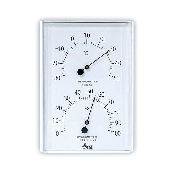 シンワ測定株式会社温湿度計 W-1 角型 ホワイト製品コード：70510■特長・薄型・壁掛けタイプです。■仕様・精度 温度：-20〜40℃まで±2℃、それ以外±4℃ 湿度：35〜75％まで±5％、それ以外±10％・測定範囲 温度：-30〜5...