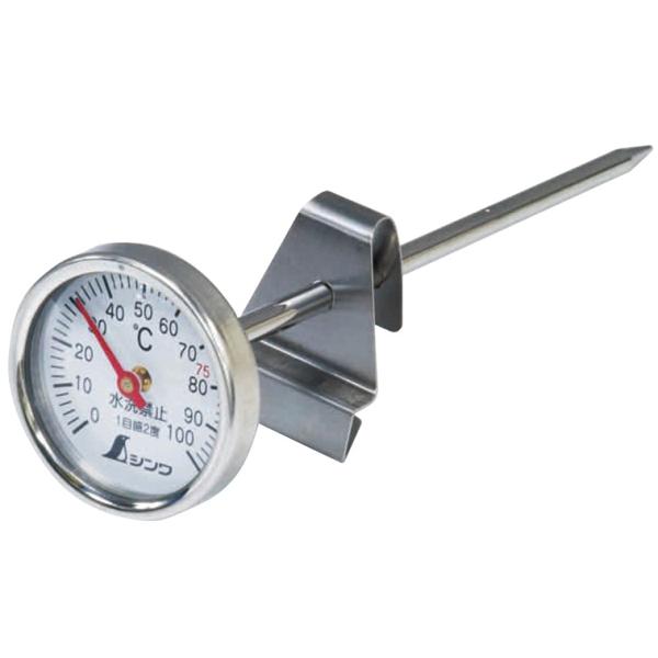 シンワ測定株式会社温度計 V-1 丸T字型 0〜100℃ φ3.5x13cm 調理用製品コード：72960■特長・食材に差し込んで測定します。料理をおいしい温度でいただけます。・ホルダー付なので液体の温度も測定可能です。ワインや日本酒をおい...