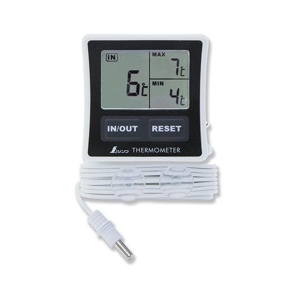 シンワ測定株式会社冷蔵庫用デジタル温度計 Ａ 最高・最低 隔測式製品コード：73042■特長・冷蔵庫内外の温度を切り替え表示できます。・最高・最低・現在温度を同時に表示します。・水濡れも安心の防水仕様です。・スタンド・マグネット・フック穴が...