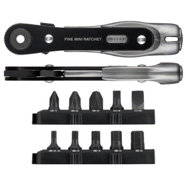 ベッセル(VESSEL)SLIM×60ギア ファインミニラチェット ストレートタイプ(ビット10本付)TD-25作業を快適にするミニラチェット軽い力でギアが利く！ ■特長1.空転トルクを最小限に抑えた精密設計！　ネジとラチェットが一緒に動い...