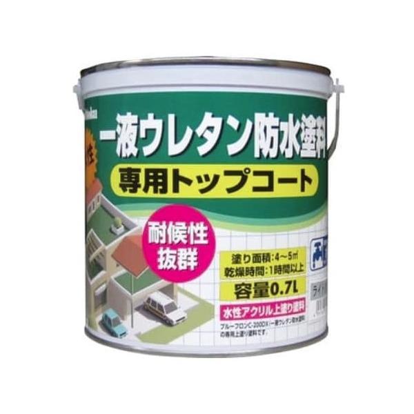 日本特殊塗料ベランダ・屋上防水塗料1液ウレタン 上塗り(専用トップコート)容量：0.7Lカラー：ライトグレー■特長〇1液ウレタンのため硬化不良がなく安定した塗膜を形成します。〇厚みのあるウレタンゴム皮膜により耐久性が抜群です。〇塗料のレベリ...