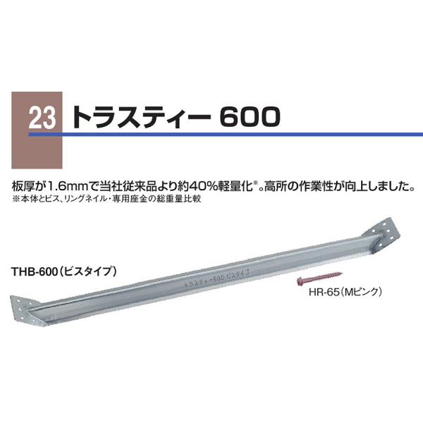 12時までのご注文は当日発送(休日除く)板厚が1.6mmでカネシン従来品より約40％軽量化。高所の作業が向上しました。型番：THB-600（ビスタイプ）商品コード：064010付属品：ビスタイプ……ビス HR-65（Mピンク）×10本【用 ...