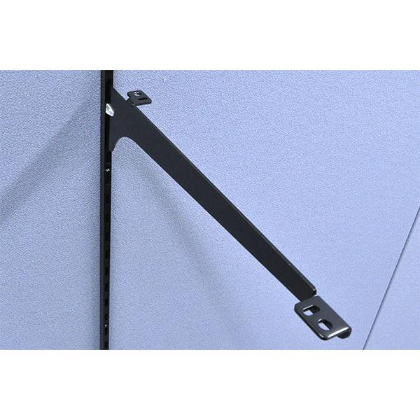 ロイヤル 木棚用ブラケット(中間受け専用) R-134W 350mm ブラックスリット穴掛け式棚等設置システムの木棚専用腕金具   棚板固定が前提製品に付き振れ止め不要（固定方法は簡易固定ダボ式、またはWT-Pによるビス止めのいずれか選択必...