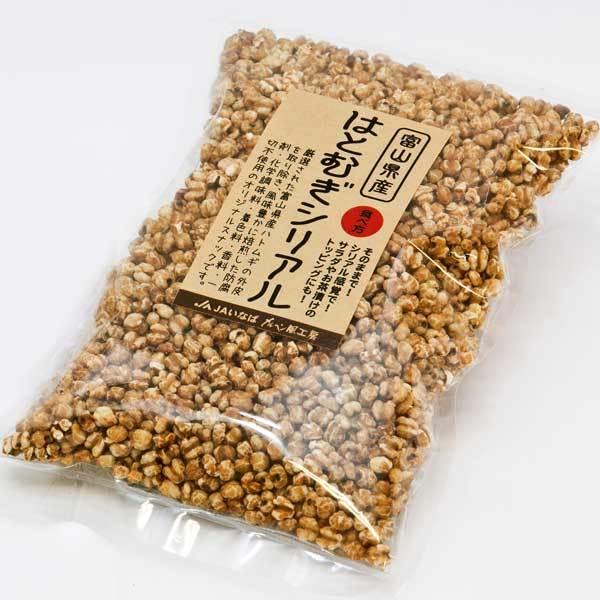 【　商品について　】厳選された富山県産ハトムギの外皮を取り除き、風味豊かに焙煎した防腐剤・化学調味料・着色料・香料・一切不使用のオリジナルスナックです。そのままで！シリアル感覚で！サラダやお茶漬けのトッピングにも！