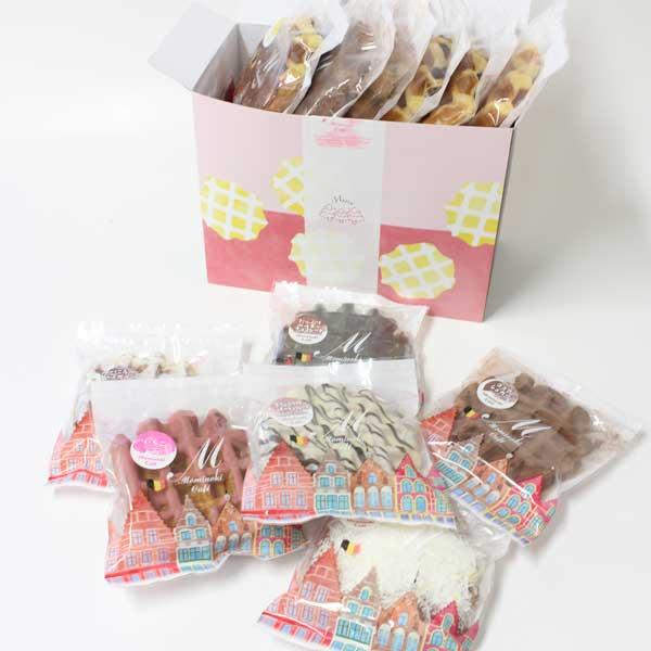 【商品について】12種いろいろなワッフルが入っています。詰め合わせの種類は「おまかせ」ください。オーブントースターで2〜3分焼くと更に美味しいです。（電子レンジでは温めないでください）※画像は詰め合わせのイメージです。予めご了承ください。