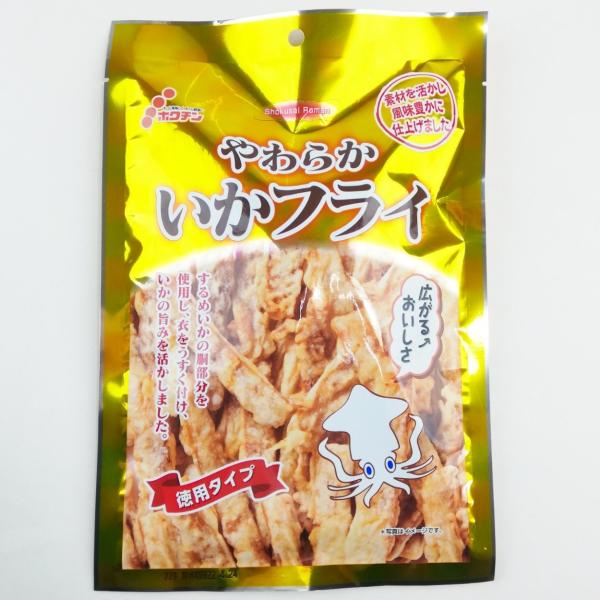 キーワード：いか いか天・原材料名：天ぷら粉(小麦粉、でん粉)(国内製造)、いか、植物油、砂糖、食塩、でん粉、香辛料、酵母エキス、調味エキス(豚肉・ゼラチン・牛肉・大豆・ごまを含む)／ソルビトール、グリセリン、調味料(アミノ酸等)、甘味料(...