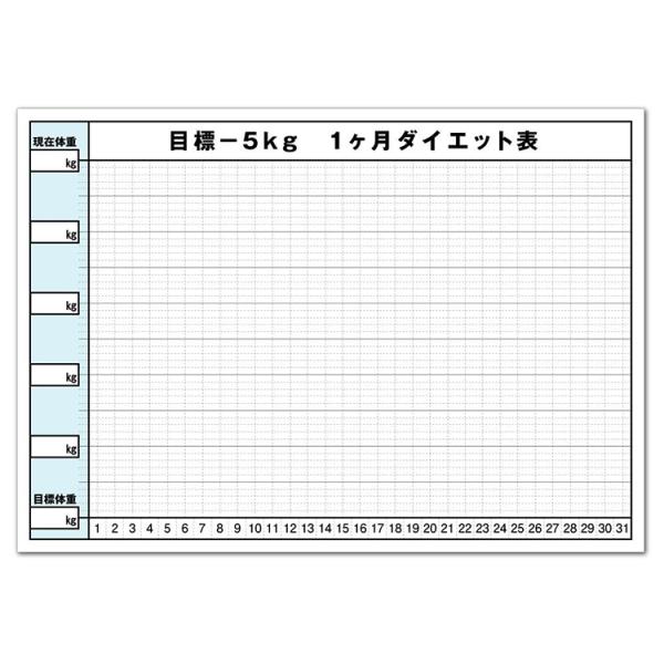 目標設定　管理　スケジュール　ダイエット【サイズ】・A4サイズ (210×297mm)【素材】・紙質：厚めの上質紙1枚 ・紙厚：200μ（0.2mm）《ご確認下さい》ご注文枚数や重量で配送方法が変わる場合があります。※送料の変更はございません※