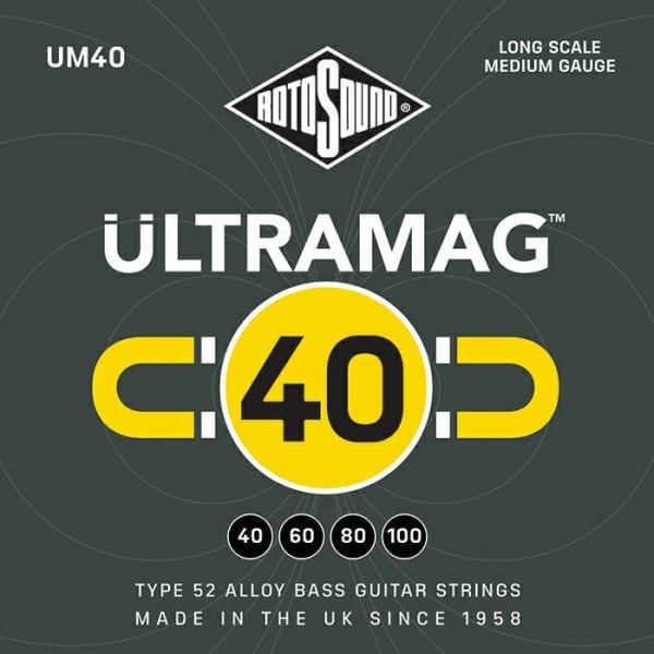 ロトサウンドの「UM40」は、810mm〜860mm (32〜34インチ) ロングスケールのエレクトリック・ベース弦です。Ultramagシリーズには52%のニッケルと48%の鉄からなる「Type 52 Alloy」素材が使用されています。...