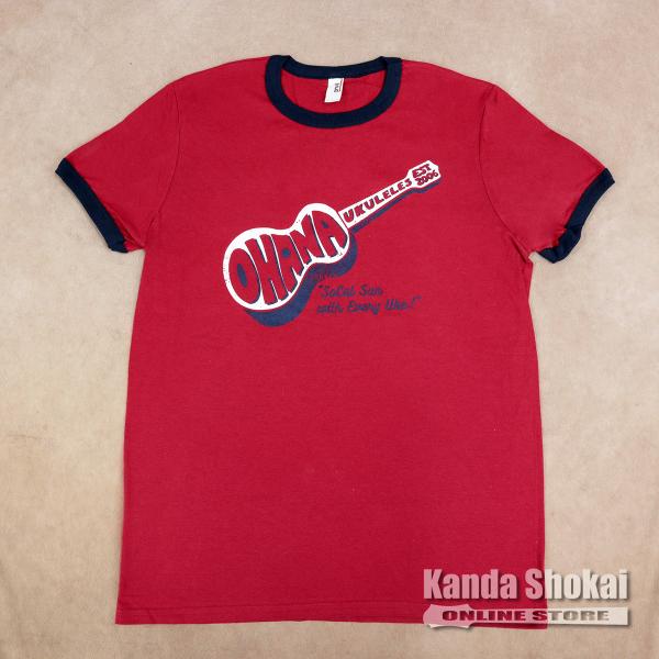 ヴィンテージの風合いを持たせたリンガーTシャツです。レッドとネイビーのディテールで、柔らかい綿を使用しています。