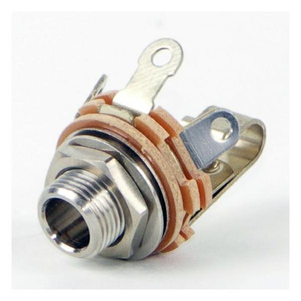 スイッチクラフト社製の1/4" スイッチ付モノラルジャック■ネジ切り部の径: 3/8" (約9.5mm)■ネジ切り部の長さ: 1/4" (約6.35mm)■ナット、ワッシャー付属