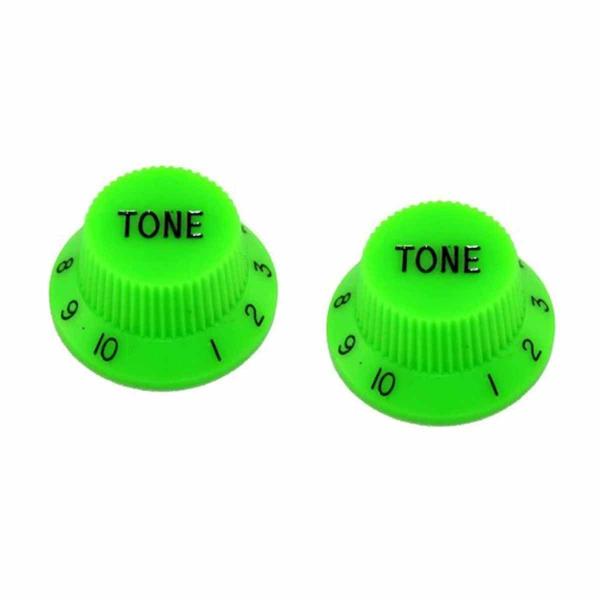 ストラトキャスタースタイルのノブです。■TONE■カラー：グリーン■インチ・ミリのスプリットシャフト専用■2個入り