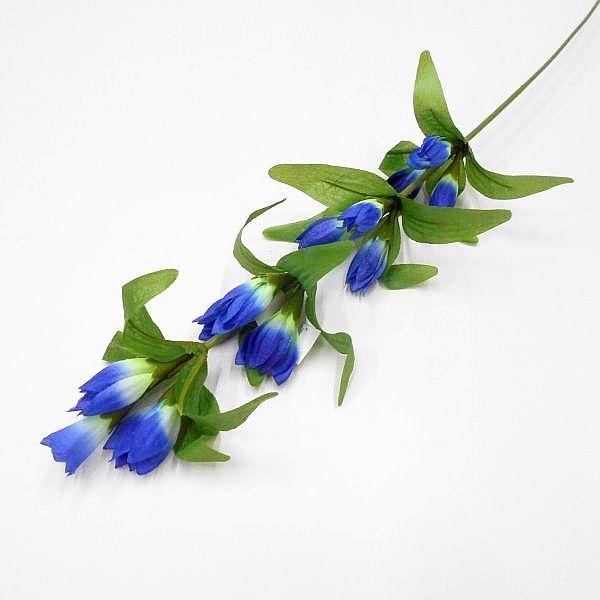リンドウの造花です。全長：約62cm花房の長さ：約4cm※発送の際に茎を曲げて梱包する場合がございます。あらかじめご了承下さい。