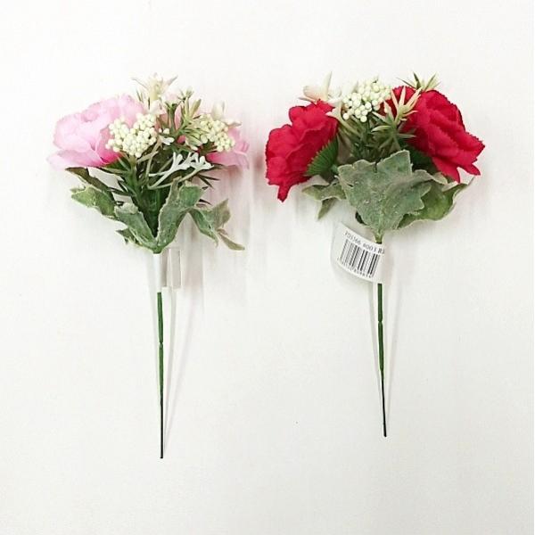 造花カーネーション2輪のピック。花径：約5.5cm全長：約19cm母の日 ミニカーネーション