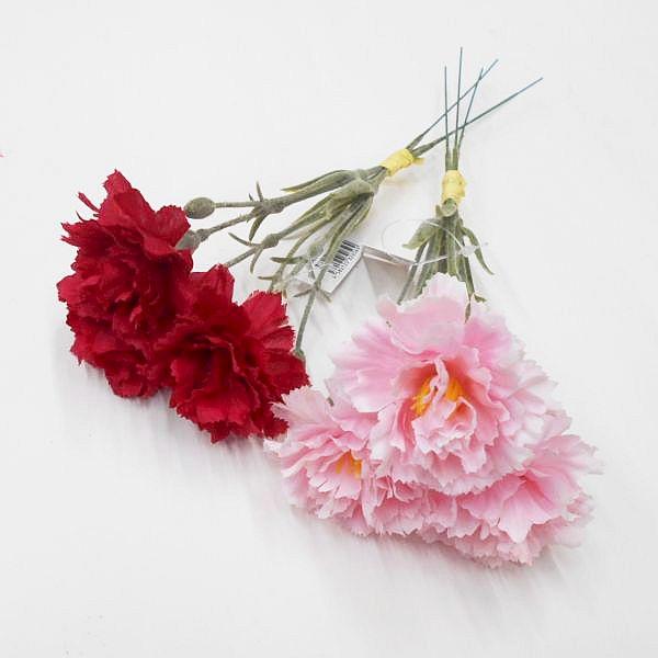 小さい1輪カーネーション。母の日の飾り、ラッピングなどに。花径：約5cm全長：約25cm母の日 造花カーネーション ギフト資材 プレゼント資材 ラッピング資材 材料