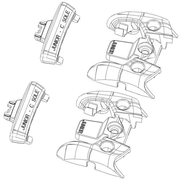 ROSSIGNOL 23-24モデルNXシリーズビンディングアダプターアダルト規格からチャイルド規格に変更するパーツです。基本的には22cm以下のブーツにはこのパーツが必要になります。