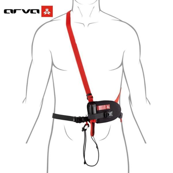 EVO4 トランシーバーを携行するためのホルスター。標準のストラップシステムと交換します。ON/OFF ボタンは ARVA 安全ストラップによってホルスターに接続されています。EVO4 ホルスターを使用すると、デバイスを「安全なクリップ」モ...