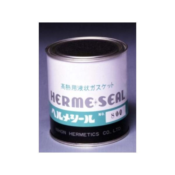 日本ヘルメチックス ヘルメシール 800 500g 高熱用特殊液状ガスケット ●熱油、溶剤、可塑剤、チッ素ガス、等です。●水。蒸気、水溶液には使用できません。●皮膜は乾性で固着します。●不燃性で可燃物は一切含みません。