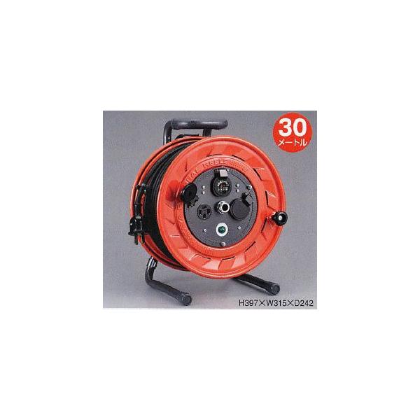 ハタヤリミテッド 標準型【接地付】 三相200V型コードリール AP-302M【代引不可】 ●円盤/鉄板製●コンセント防塵キャップ付、ブレーキストッパー付