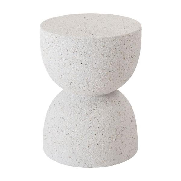 サイドテーブル ホワイト AST-61WH ■サイズ(cm)：W35×D35×H46 ■素材：グラスファイバー 水性ラッカー塗装