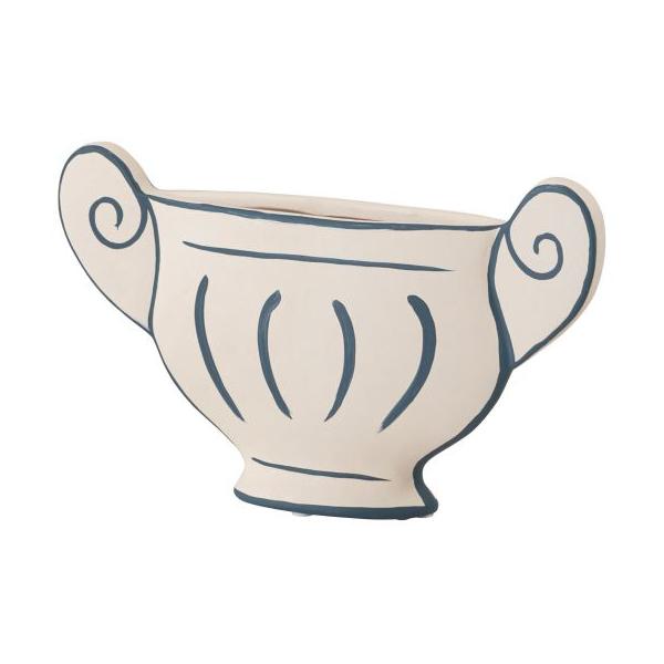 フラワーベース ホワイト CLY-82WH ■サイズ(cm)：約W29×D5.5×H16.5 ■素材：陶器