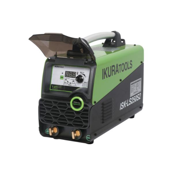 育良精機 ライトアーク ISK-LS250SII ●より耐久性を向上させる『二層構造』の冷却方式を採用しています。●電子部品等が搭載されている精密エリアには粉塵が入りにくくします。●溶接品質向上機能を各種搭載し、最良の作業性を実現しました。...