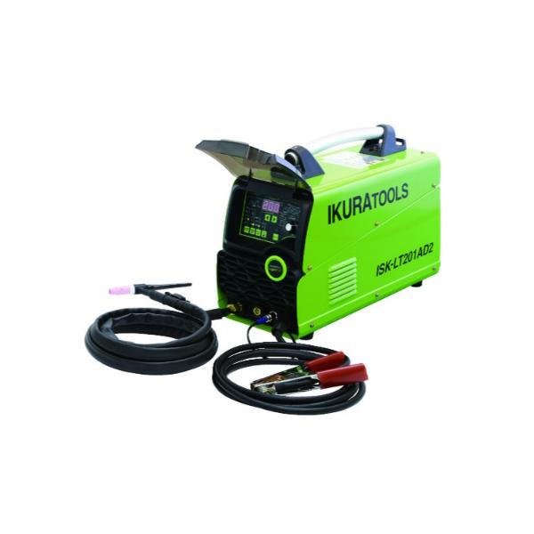 育良精機 ライトティグ ISK-LT201AD2●100V/200V兼用TIG溶接機です。(直流・交流兼用) ●直流・交流兼用です。●使用中の設定値を自動で記憶し、起動時に自動で読み込むメモリー機能付きです。●アップスロープ・ダウンスロープ...