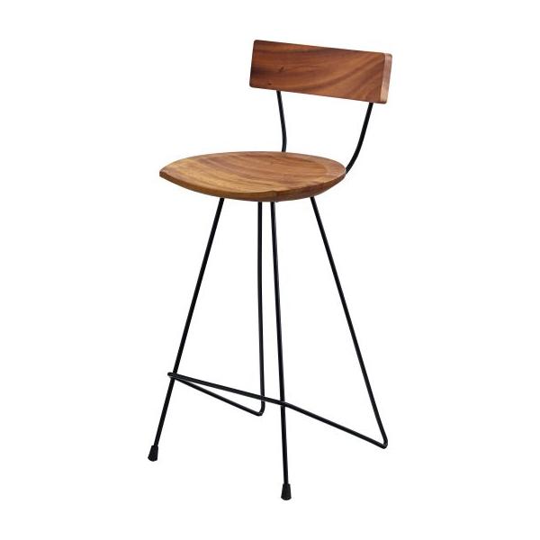 ジェラルド ウッドカウンターチェア ブラウン JW-109 ■サイズ(cm)：W40×D41×H90×SH65 ■素材：天然木(モンキーポッド) ラッカー塗装 スチール(粉体塗装)