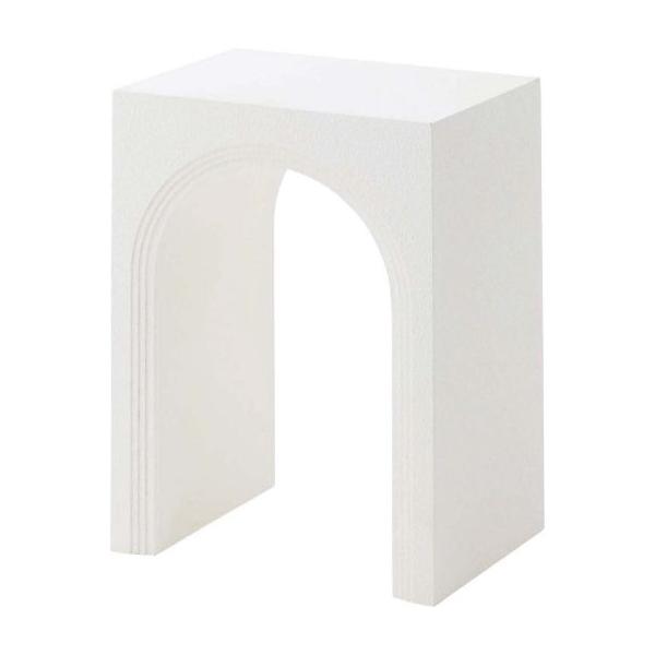 サイドテーブル ホワイト MAR-51WH ■サイズ(cm)：W40×D30×H55 ■素材：繊維板 ラッカー塗装