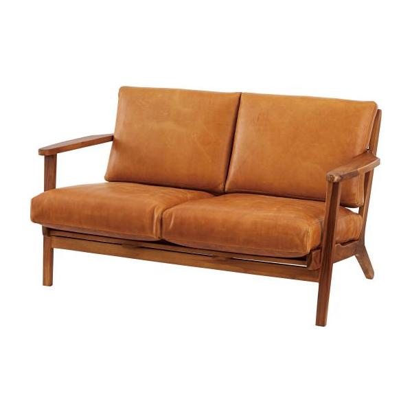 ※当商品は配送料都度見積商品です。ご注文確定後、配送料のご連絡をいたします。事前の確認については弊社へお問合せください。ハワード 2人掛 キャメル NS-621 ■サイズ(cm)：W125×D77×H74×SH40 ■素材：天然木(チーク)...