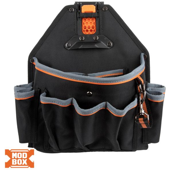 ・18ポケットツールポーチは、2.5インチベルトに簡単に取り付けたり、取り外したりできます。・ベルトクリップまたはMODbox?レールシステムから取り付けて離すことで、ツールとパーツポーチを簡単に交換して、追加の収納が可能・ピボット30度ク...