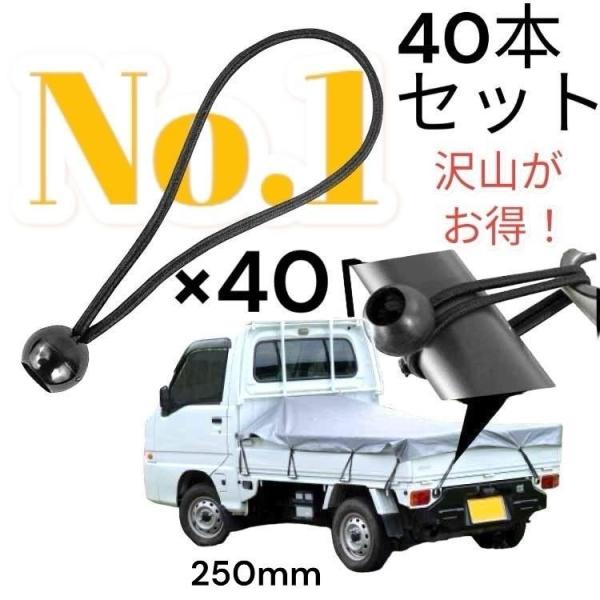 ボール付きゴムバンドのセットです。簡単にトラックのシート張りが可能なボール型留め具付きです。シートのハトメに引っ掛けてご利用できて荷台とシートの固定と取外しが簡単です。多目的でファイルやロール状の物を束ねるのにも非常に便利です日よけのシェー...