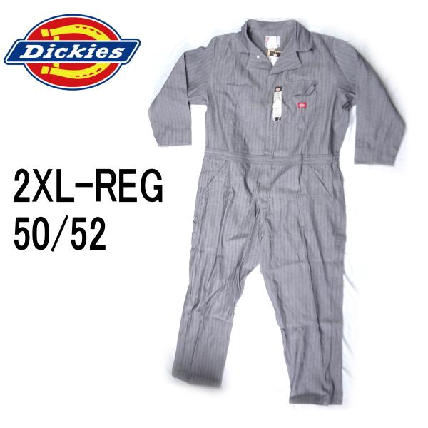 Dickiesディッキーズのカバーオール、綿100%、グレー作業服、黒つなぎ・サイズ2XL-REG50/52/肩幅58cm/裄丈89cm/袖丈60cm/身幅63cm/股下78cm裾上げ無料大きいサイズビックサイズビッグサイズカバーオールオー...