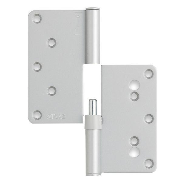 【品番】095923【商品名】調整機構付き丁番 N17型7R【サイズ】102×116×2.5【カラー】シルバー塗装【材質】ハネ：鋼左右調整プレート：鋼【添付品】プレート取付用：＋皿タッピンねじ 4×16 5本ドア側ハネ取付用：＋皿タッピンね...