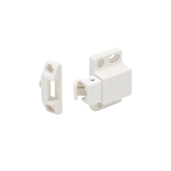 使用条件家具の扉開放防止◇扉保持力:49N(5kgf)以下/ 1 ヶ(指定取付け寸法通りの場合)材質本体:ABSストライク:PA66添付品+丸木ねじ3.1×16　7本