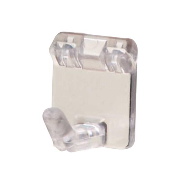 【品番】C-101-25-CL【商品名】アクアフック角形【サイズ】30×26×25mm【仕上】クリア【材質】ポリカーボネート【主な取り付け場所】石こうボードプリント合板（木質新建材）柱・板壁ポイント利用・expoint01