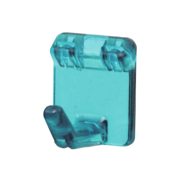 【品番】C-101-25-CLBL【商品名】アクアフック角形【サイズ】30×26×25mm【仕上】クリアブルー【材質】ポリカーボネート【主な取り付け場所】石こうボードプリント合板（木質新建材）柱・板壁ポイント利用・expoint01