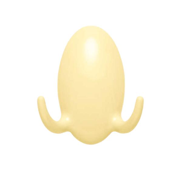 【品番】C-11U-M-SOYE【商品名】たまごフックツイン【サイズ】60×26×53mm【仕上】ソフトイエロー【材質】ABS【主な取り付け場所】石こうボードプリント合板（木質新建材）柱・板壁ポイント利用・expoint01