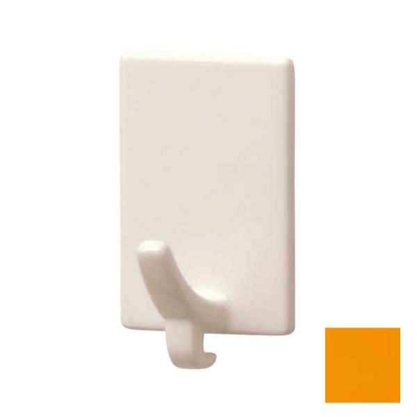 【品番】C-202-50-OR【商品名】プチフック付フック【サイズ】50×25×34mm【仕上】オレンジ【材質】ABS【主な取り付け場所】金属塗装面タイル・ガラス・ステンレス柱・板壁・化粧合板【特徴】簡単にはがせる粘着タイプポイント利用・e...