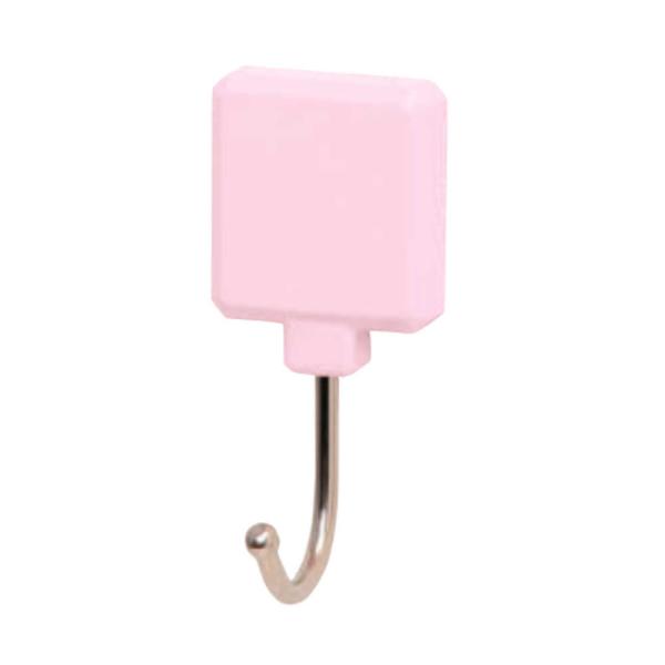 【品番】C-4T-XS-PI【商品名】eフックJS形【サイズ】59×28×28mm【仕上】ピンク【材質】ＡＢＳ＋ステンレス【主な取り付け場所】金属塗装面タイル・ガラス・ステンレス柱・板壁・化粧合板【特徴】簡単にはがせる粘着タイプポイント利用...