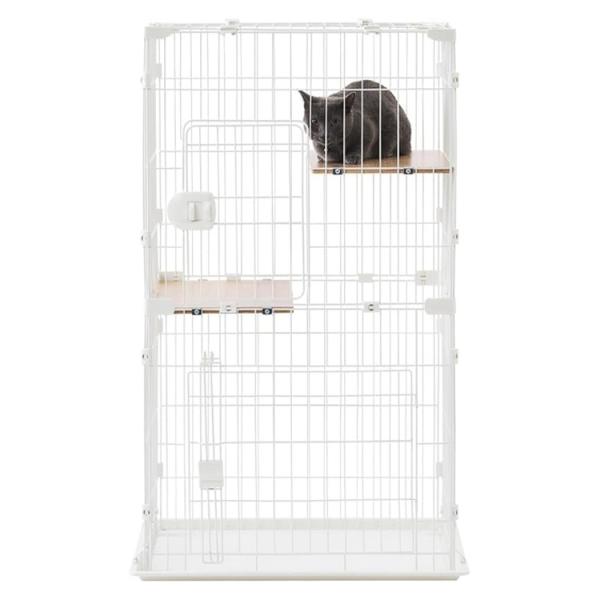 ブランド名アイリスオーヤマ品番CCC-112CCC-168商品名コンパクトキャットケージ2段 3段入口サイズ(約)上段・中段:252×368mm、下段:465×383mm内寸サイズ(約)616×471mm棚板サイズ(約)286×462mm耐...