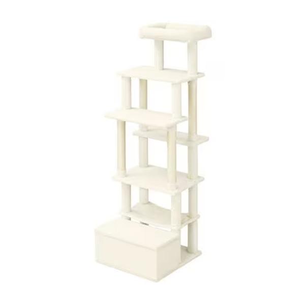 主要素材【木製部分】パーティクルボード 【つめとぎポール】麻縄 【生地部分】ポリエステル100%商品サイズ(約mm)幅：510 / 奥行：600 / 高さ：1,575 商品重量(約kg)16.1耐荷重（約）全体12kg、棚板1枚あたり6kg...