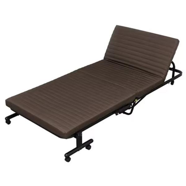 主要素材【パイプ】金属（鋼）（エポキシ樹脂塗装） 【マット】ポリエステル、ウレタンフォーム商品サイズ（ cm ）幅：945/ 奥行：2000 / 高さ：350商品の重量（約kg ） 17最大使用者体重約90kgまでリクライニング段数14段階