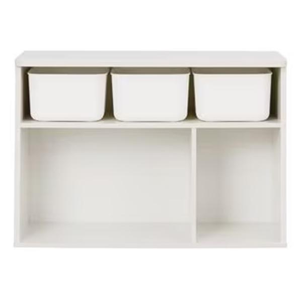 メーカー名アイリスオーヤマ商品名ラウンドシェルフ品番RUSR-74L主要素材【木製部分】プリント紙化粧パーティクルボード、プリント紙化粧繊維板 【ボックス】ポリプロピレン商品サイズ（mm ）幅：739奥行：355高さ：507重量(ラックとイ...