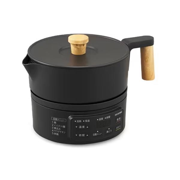 ブランド名アイリスオーヤマ商品名クッキングケトル品番ICK-M1200-B色ブラック商品サイズ（mm）280×200×187重量（kg）1.8電源AC100V（50／60Hz共用）消費電力1200W容量約1.0L温度設定40〜100℃時間設...