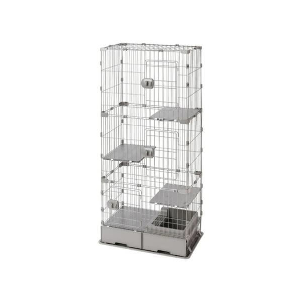 ブランド名アイリスオーヤマ商品名トイレ付スリムキャットケージ商品サイズ（mm）幅743×奥行467×高さ1582重量（kg）15.2製品内寸（約）68.4×40.3cm入口サイズ（約）上段・中段 25.2×36.8cm/下段 25.2×30...