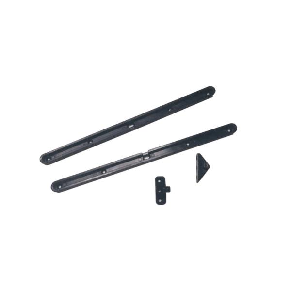 【商品名】GK ビス止フラップレール【カラー】黒【材質】ABS樹脂(レール)、POM(ガイドピン)【サイズ】280mm【セット内容】レール×2、ガイドピン×2※ビスは付属しておりませんポイント利用・expoint01